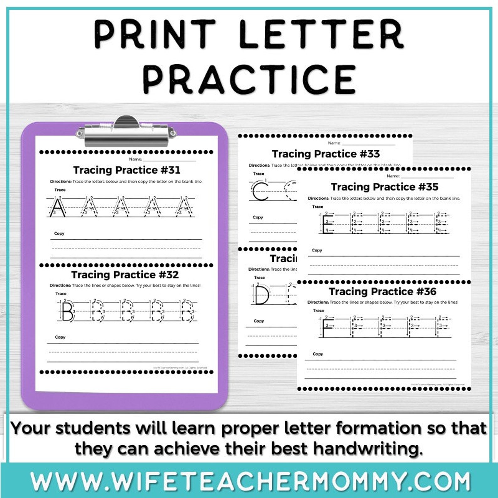 Handwriting Practice: Tracing, Print, and Cursive Bundle - Etsy