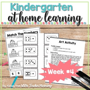 Kindergarten at Home Learning Activities Bundle - Etsy