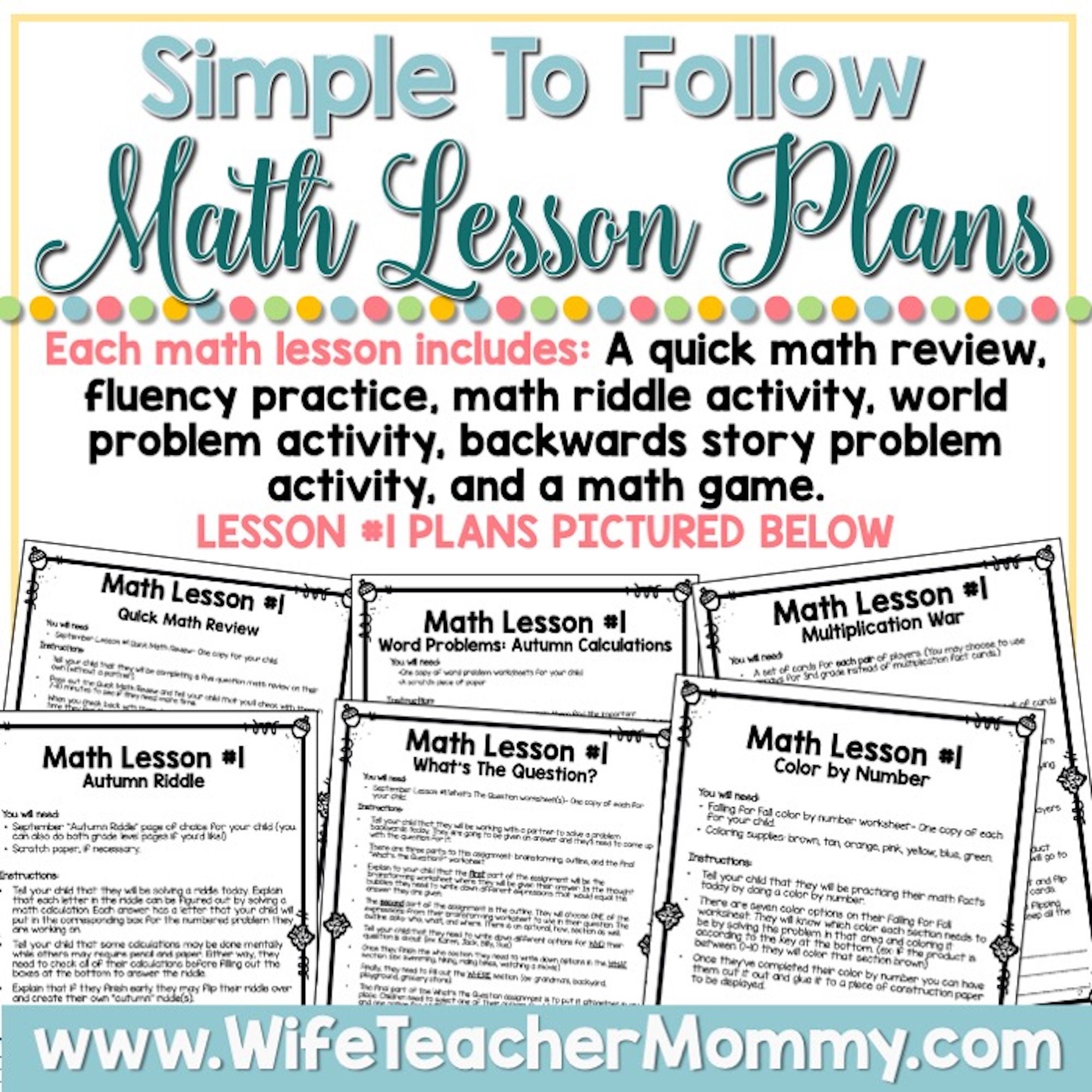 September Homeschool Lessons for 3rd and 4th Grades Math - Etsy