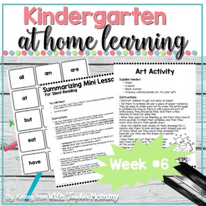 Kindergarten at Home Learning Activities Bundle - Etsy