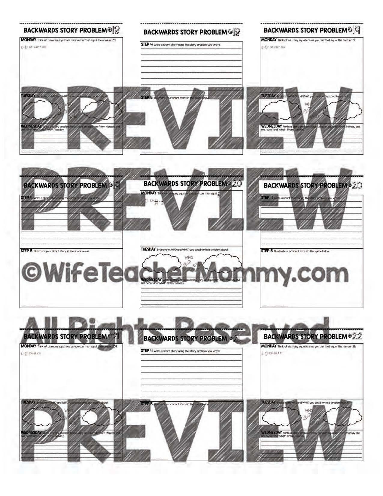 36 Weeks of Backwards Story Problems for 5th Grade - Etsy