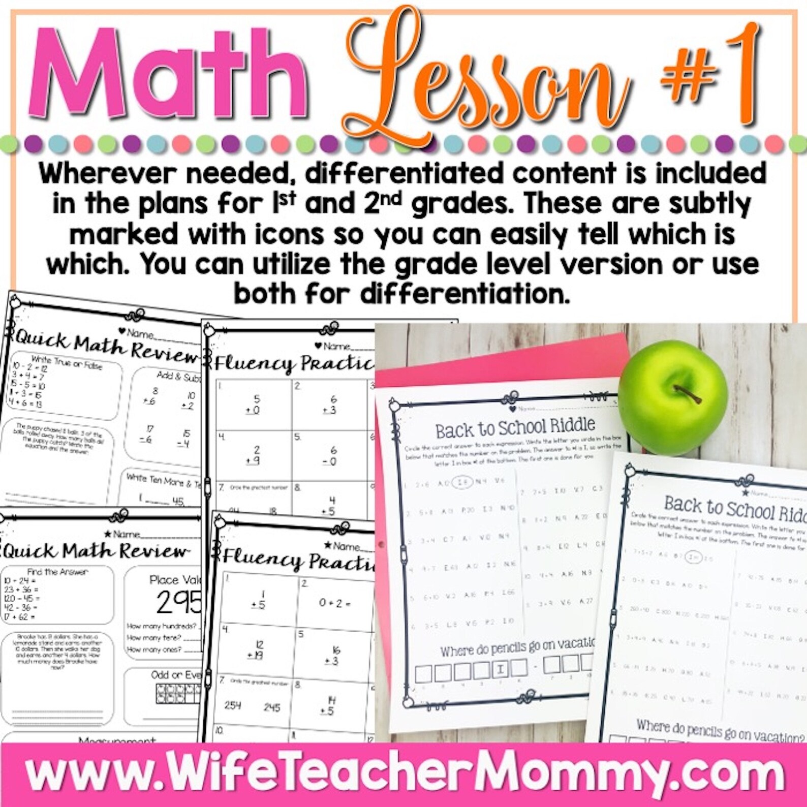 August Homeschool Lessons for 1st and 2nd Grade Math & - Etsy