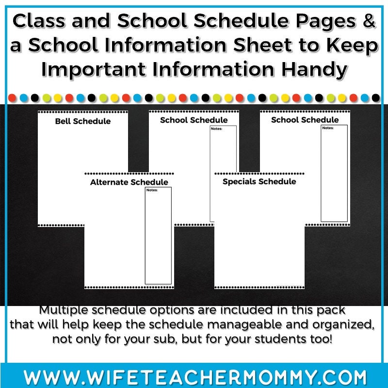 Editable Amusement Park Substitute Binder print Version - Etsy
