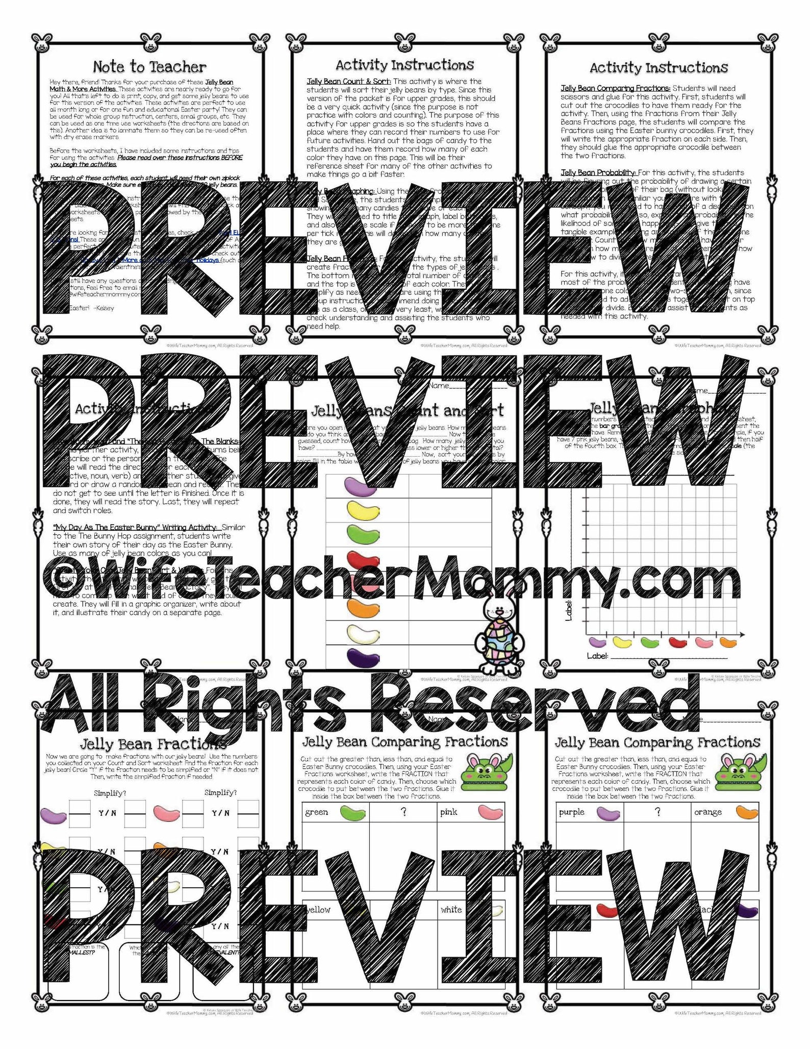 Easter Jelly Bean Math & More for 3rd, 4th, and 5th Grade - Etsy