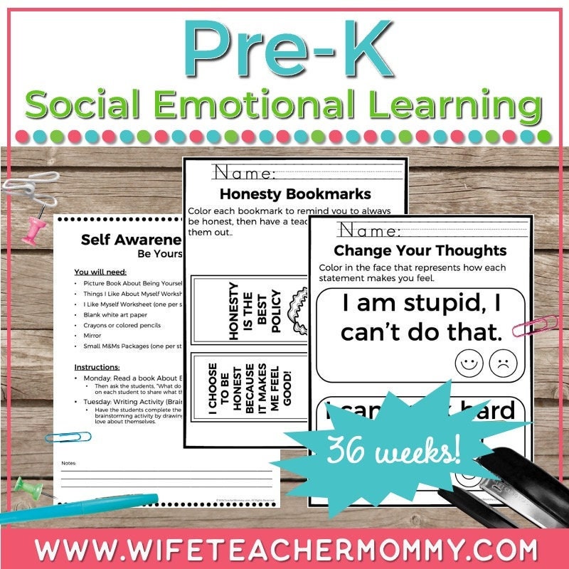 36 Weeks of Social Emotional Learning for Pre-k PRINTABLE - Etsy
