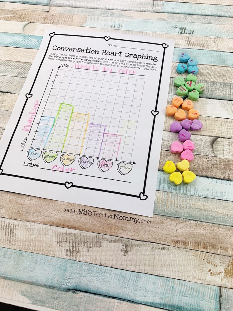 Valentine's Day Candy Heart Math & More for 3rd 4th and - Etsy