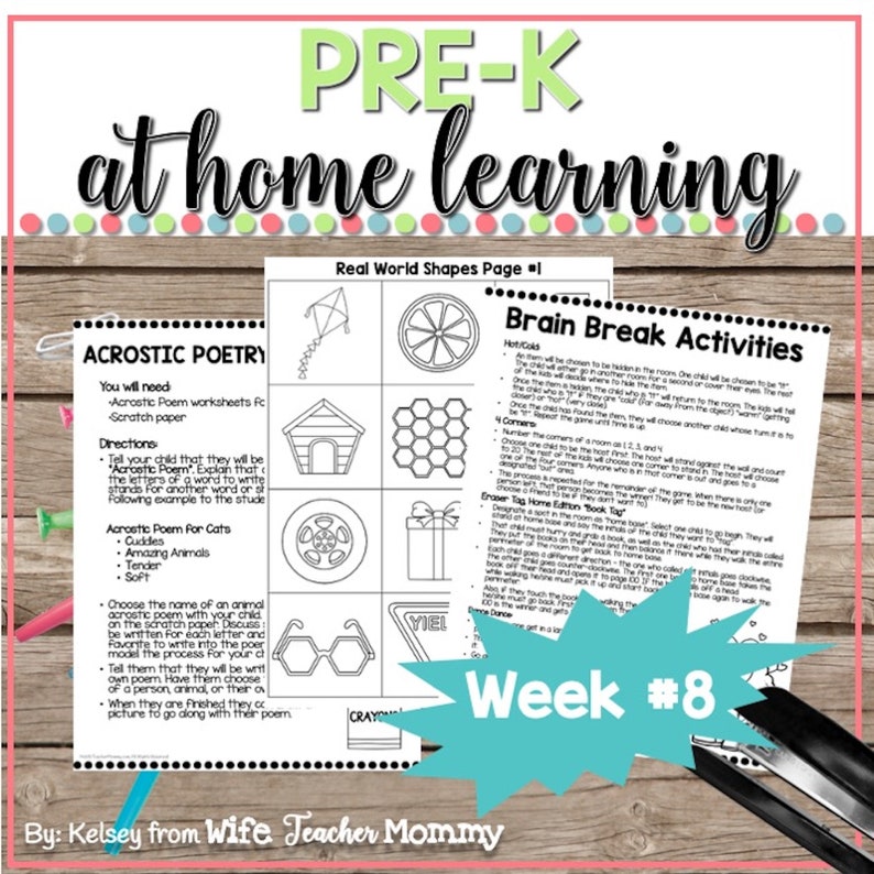Pre-k at Home Learning Activities Week 8 - Etsy