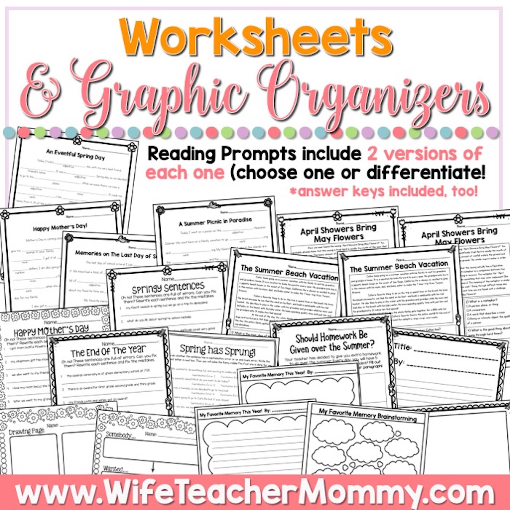 May Homeschool Lessons for 5th and 6th Grades Language Arts - Etsy