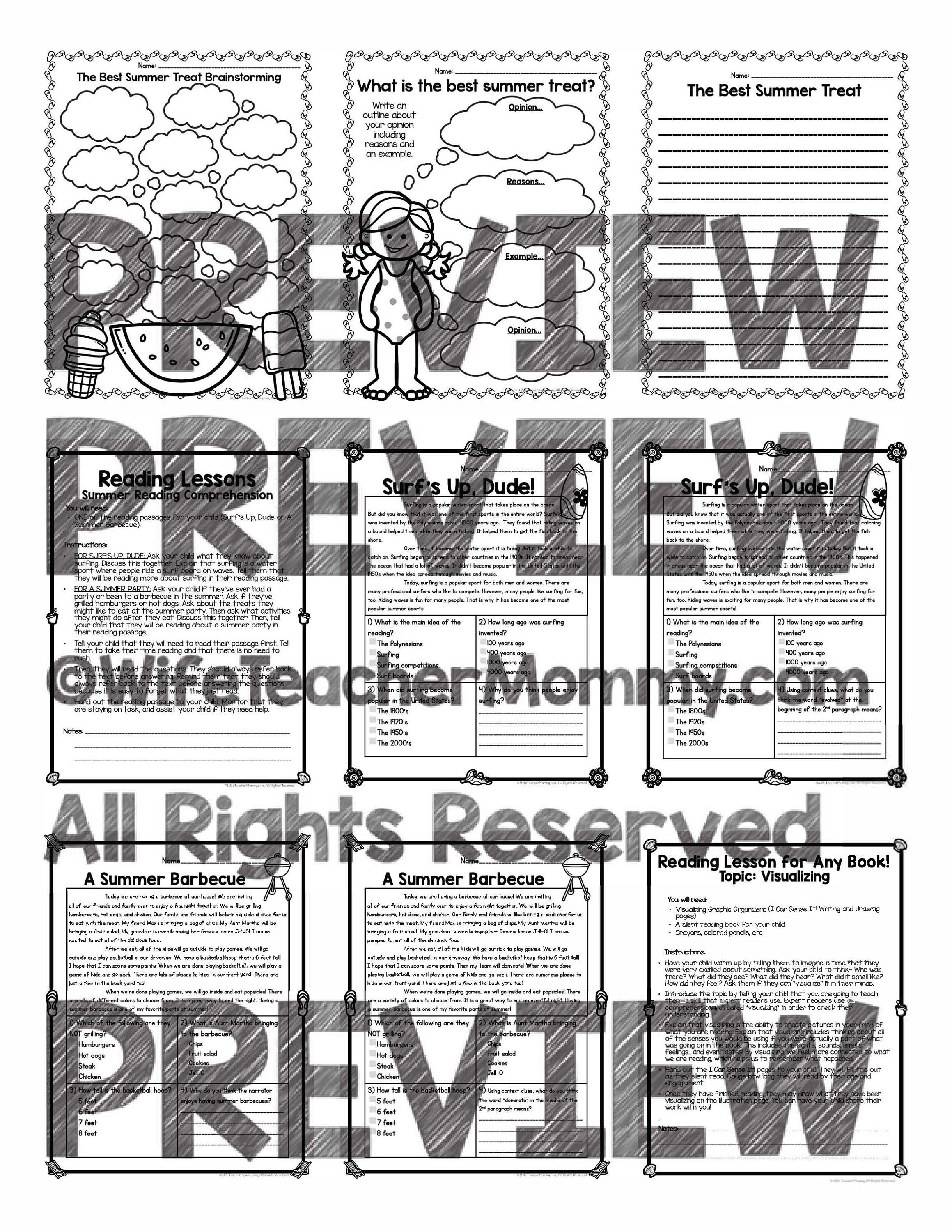 Summer Homeschool Lessons for 3rd and 4th Grades Language Arts - Etsy