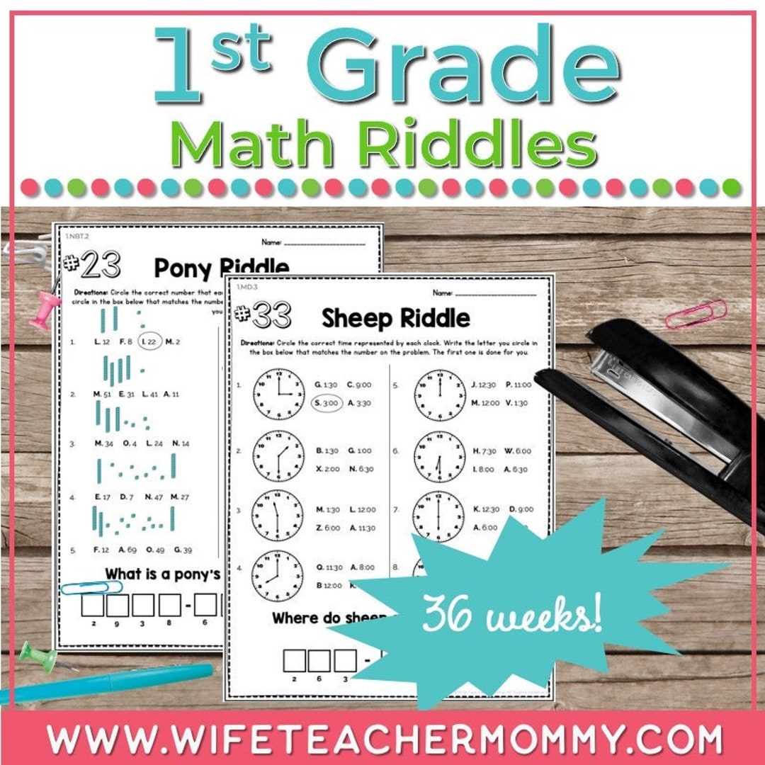 36 Weeks of Math Riddles for 1st Grade - Etsy