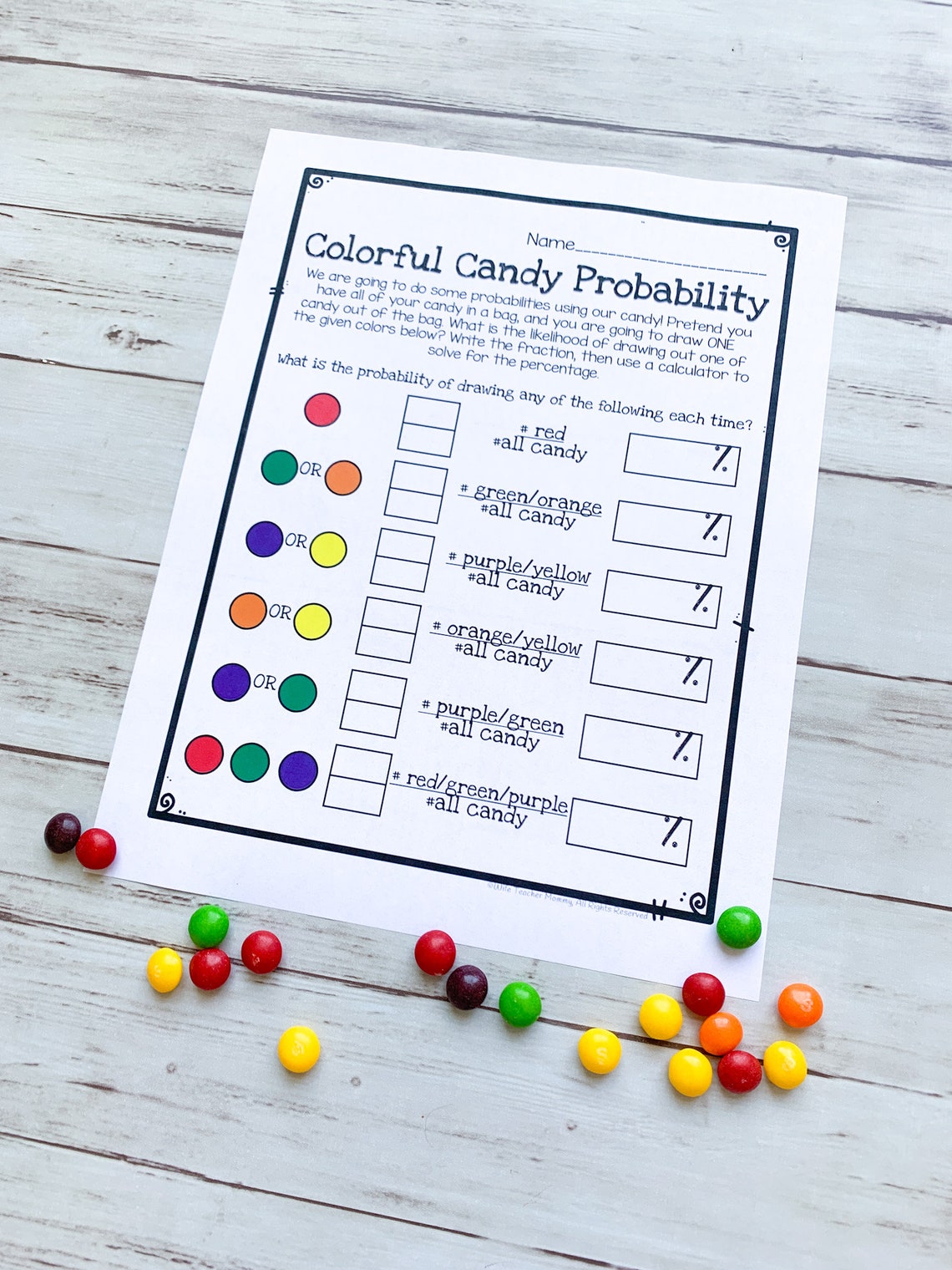 Colorful Candy Math & More Activities for 3rd 4th and 5th - Etsy