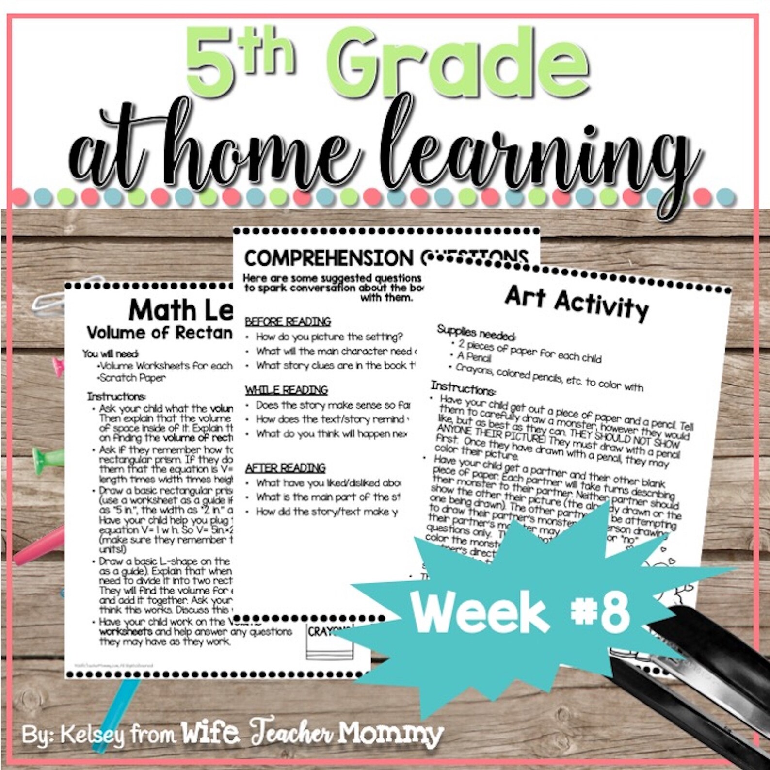 5th Grade at Home Learning Activities Bundle - Etsy