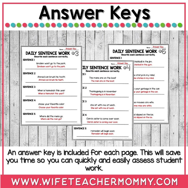 36 Weeks of Fixing Sentences for 3rd Grade - Etsy