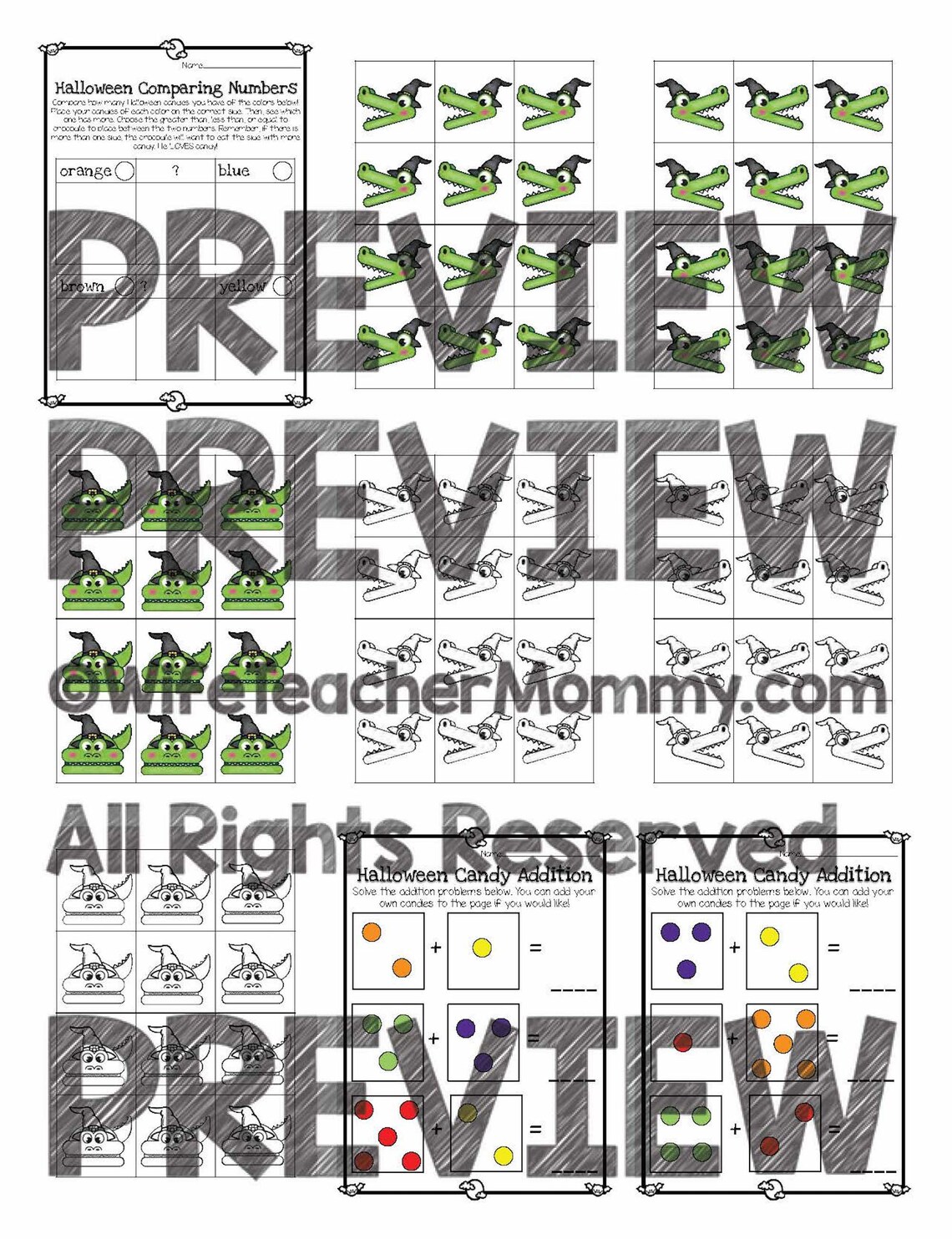 Halloween Candy Math Activities & More for Kindergarten and - Etsy