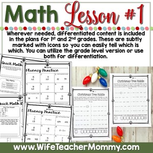 December Homeschool Lessons for 1st and 2nd Grade Math & Language Arts ...