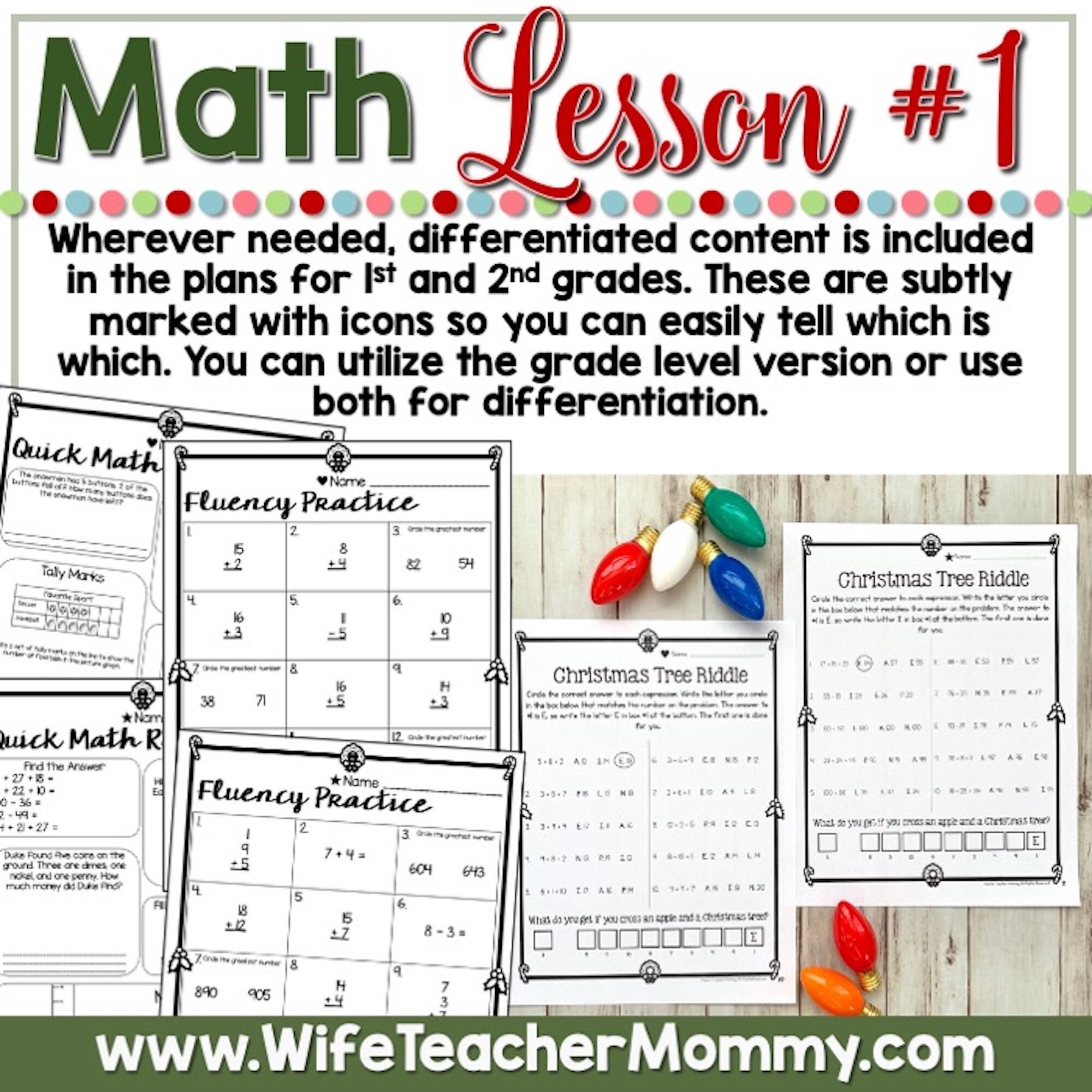 December Homeschool Lessons for 1st and 2nd Grade Math & Language Arts ...