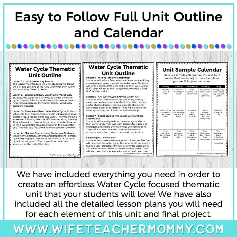 Upper Grades Weather & Water Cycle Thematic Unit Bundle print Version ...