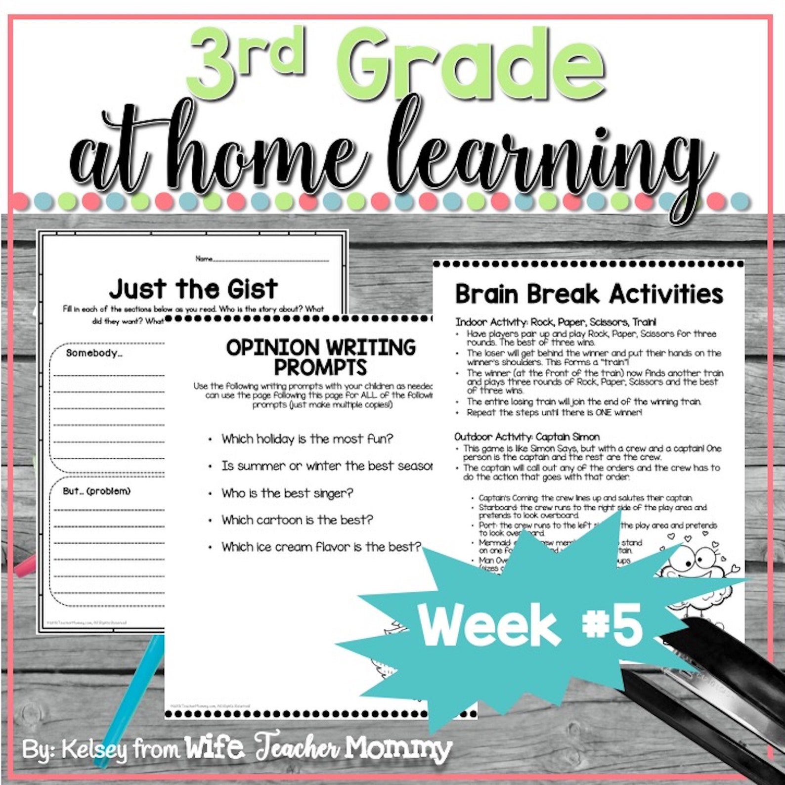 3rd Grade at Home Learning Activities Week 5 - Etsy