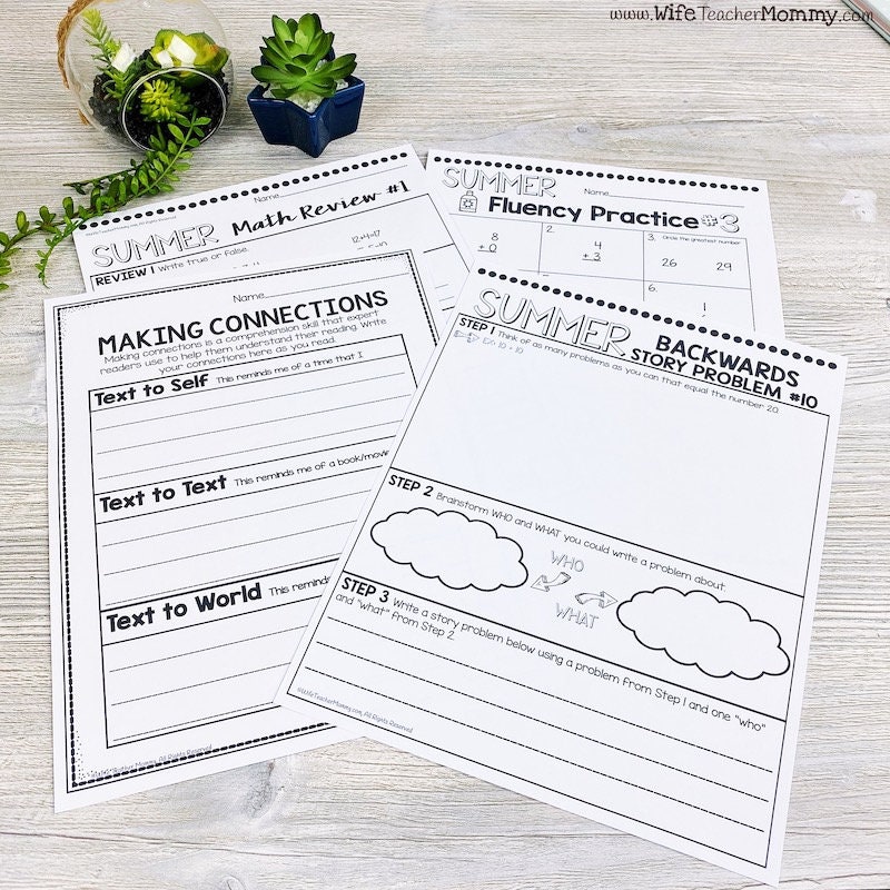 1st Grade Summer Review Packet for Summer Learning - Etsy