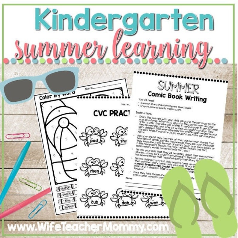 Kindergarten Summer Review Packet/ Learning Activities - Etsy