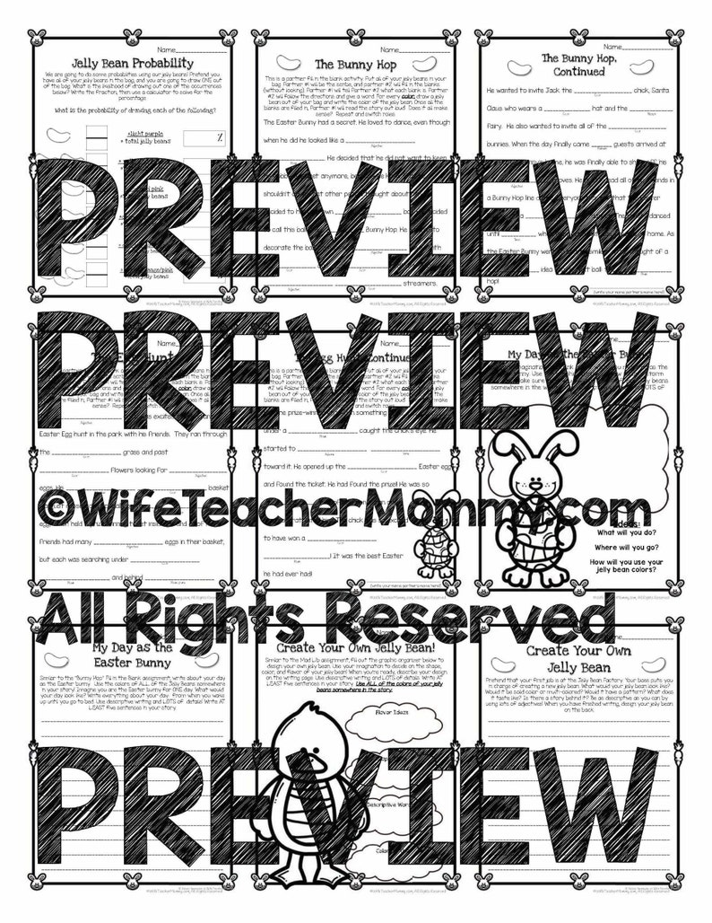 Easter Jelly Bean Math & More for 3rd, 4th, and 5th Grade - Etsy
