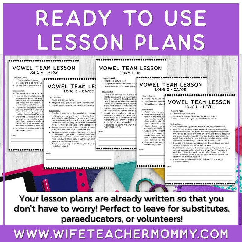 Phonics Practice: Long Vowels Vowel Teams - Etsy