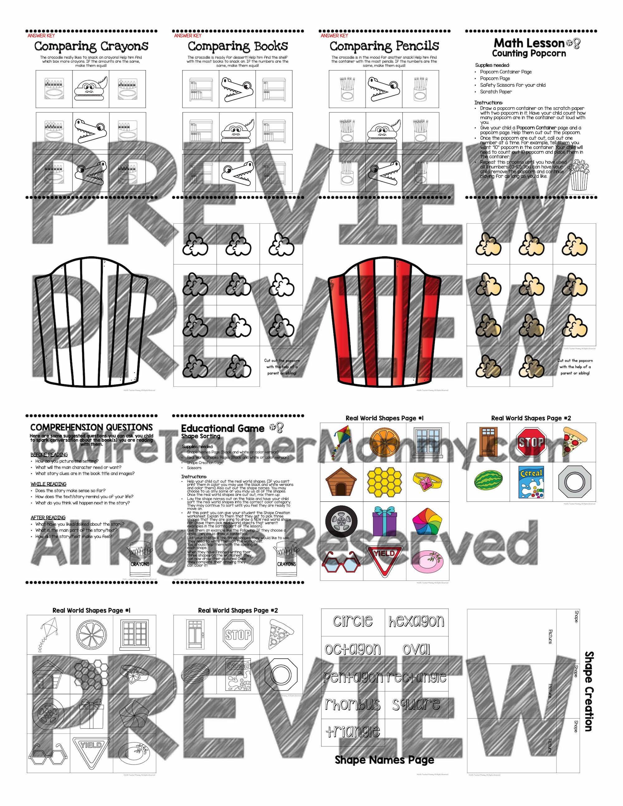 Pre-k at Home Learning Activities Week 8 - Etsy