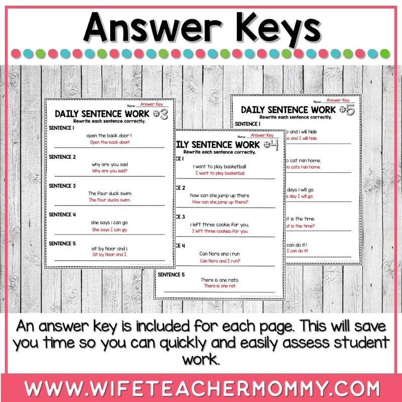 36 Weeks of Fixing Sentences for 1st Grade - Etsy