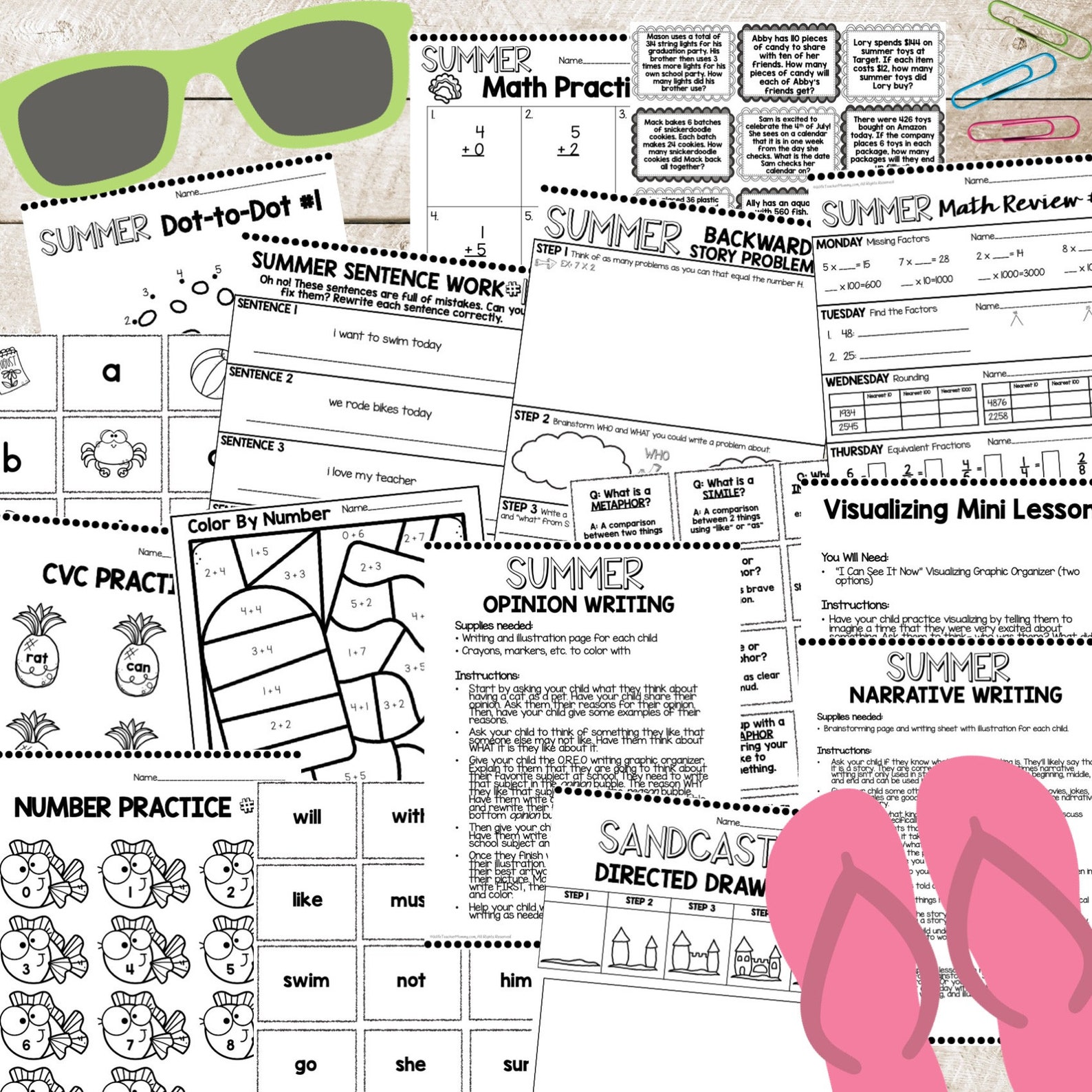 Pre-k Through 5th Grade Summer Review BUNDLE ALL GRADES - Etsy
