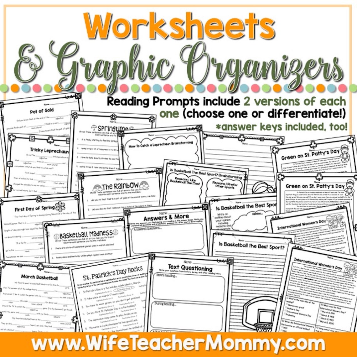 March Homeschool Lessons for 5th and 6th Grades Language Arts | Etsy