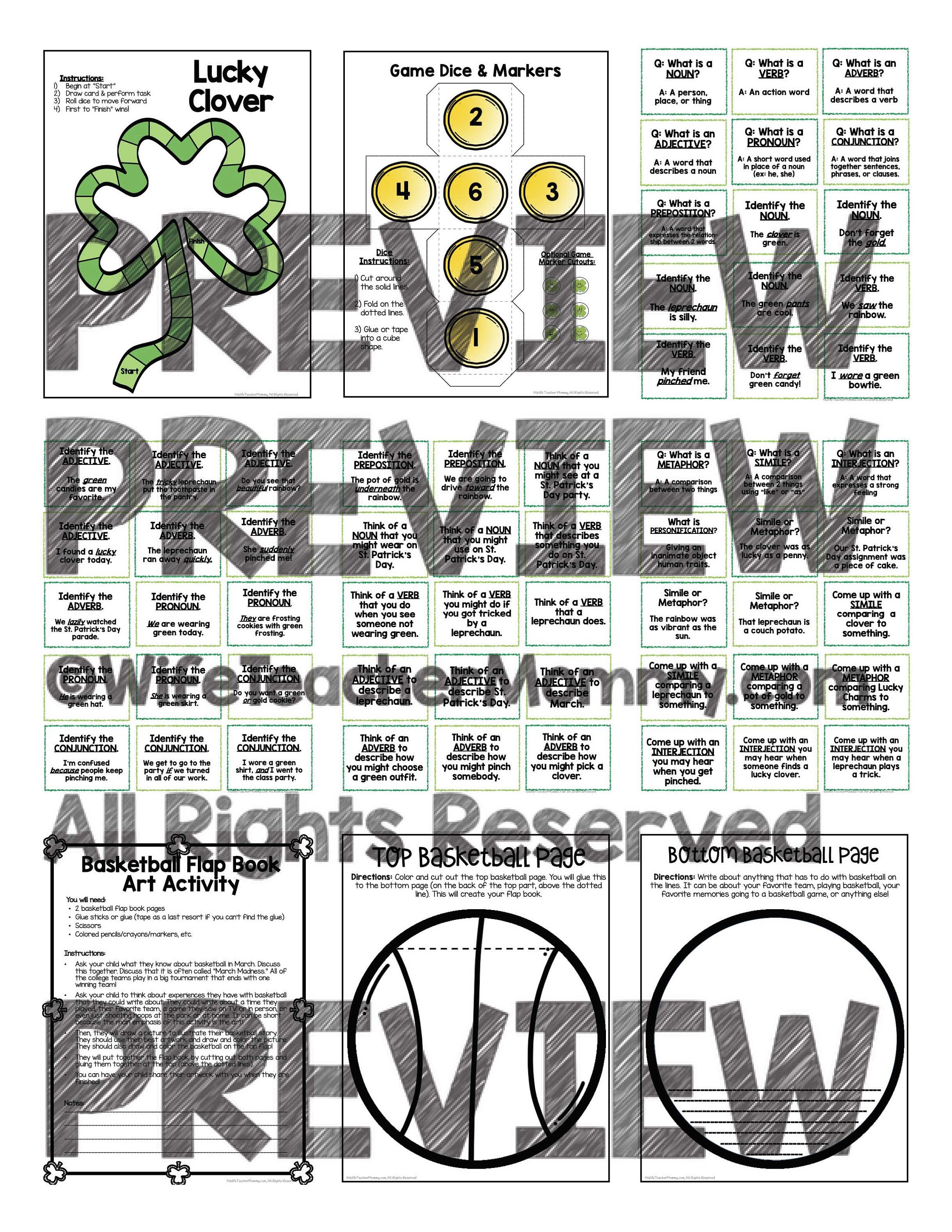 March Homeschool Lessons for 5th and 6th Grades Language Arts - Etsy