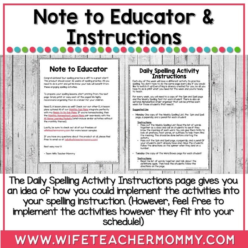 36 Weeks of Spelling for 3rd Grade - Etsy