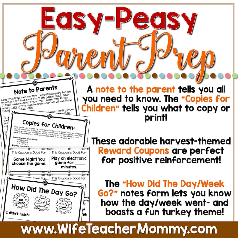 November Homeschool Lessons for Pre-k Language Arts - Etsy