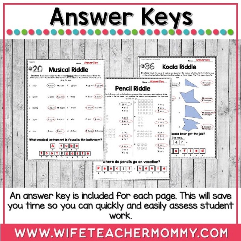 36 Weeks of Math Riddles for 3rd Grade - Etsy