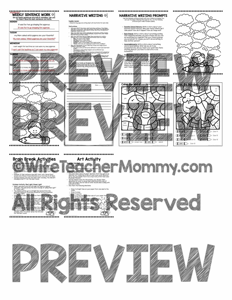 3rd Grade at Home Learning Activities Week 1 - Etsy