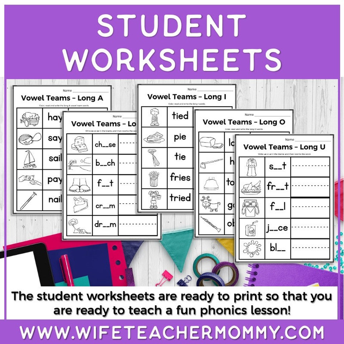 Phonics Practice: Short Vowels CVC Long Vowels Cvc-e Long - Etsy