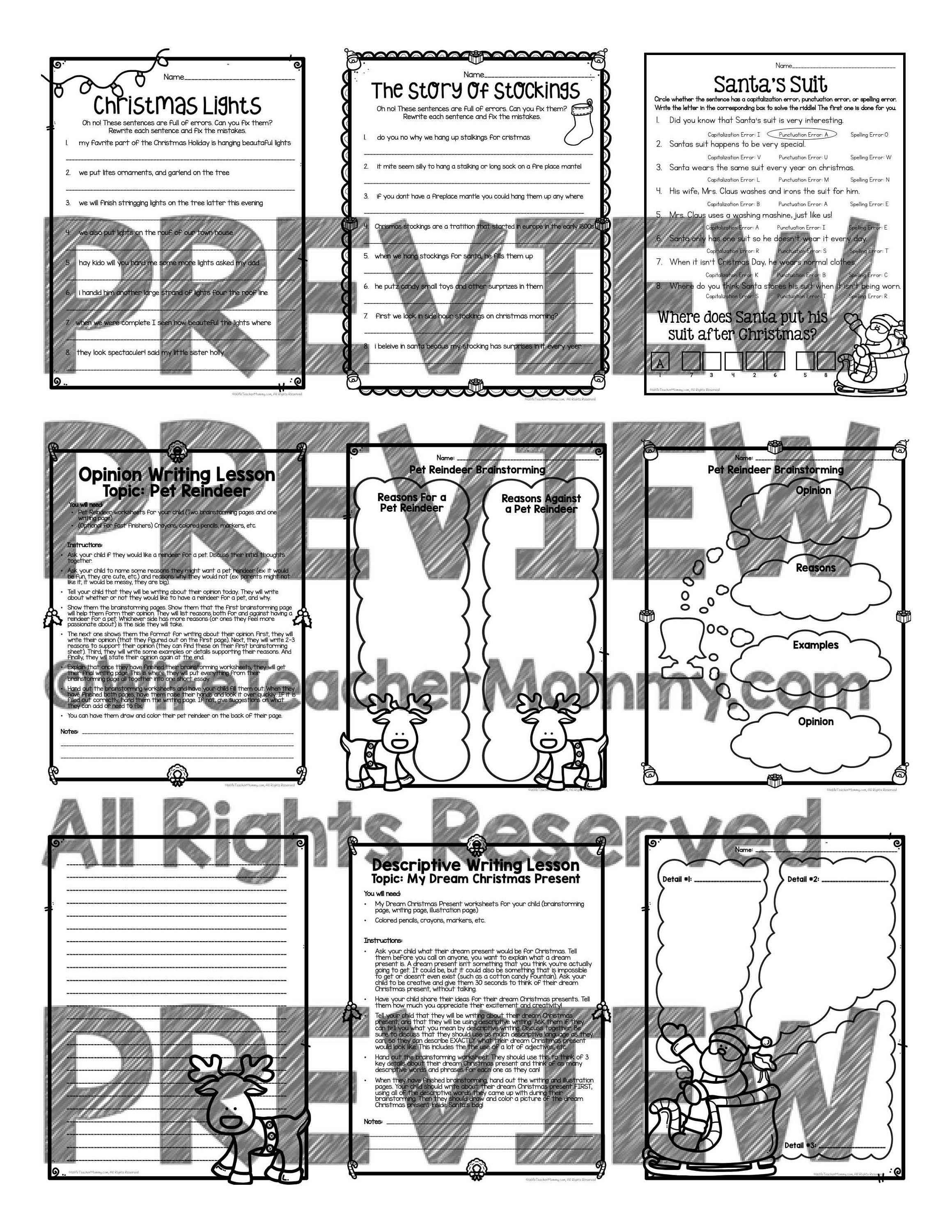 December Homeschool Lessons for 5th and 6th Grades Language Arts - Etsy