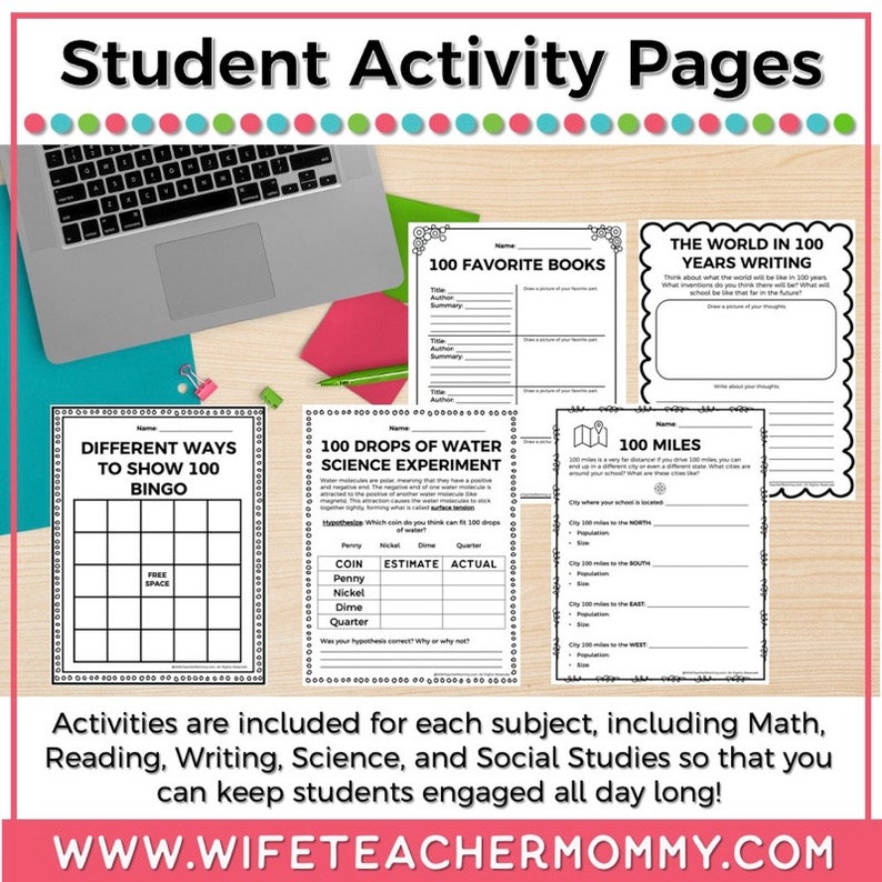 100th Day Of School Activities For 3rd Grade 6th Grade Etsy 100th Day Of School Activities For 3rd Grade 6th Grade Etsy