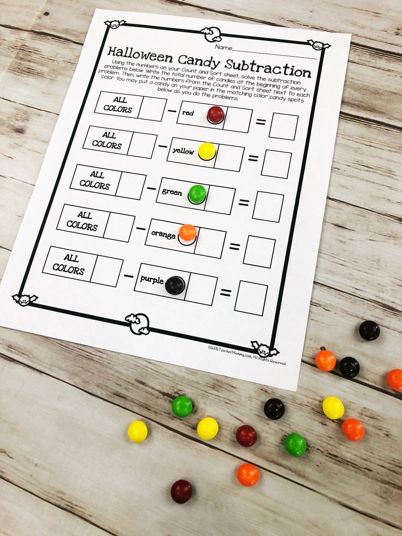 Halloween Candy Math Activities & More for 1st and 2nd Grade - Etsy