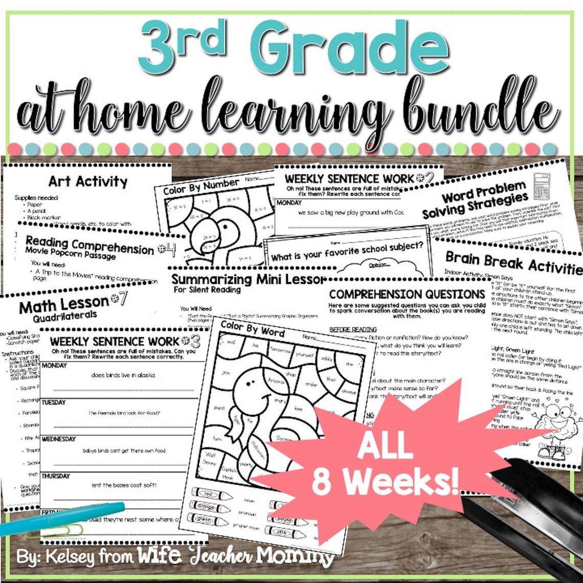 3rd Grade at Home Learning Activities Bundle - Etsy