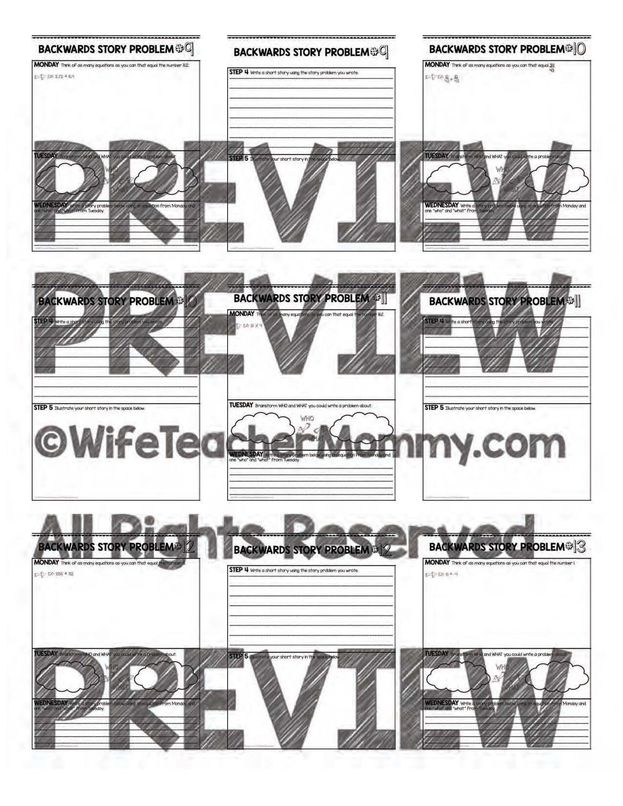 36 Weeks of Backwards Story Problems for 6th Grade - Etsy