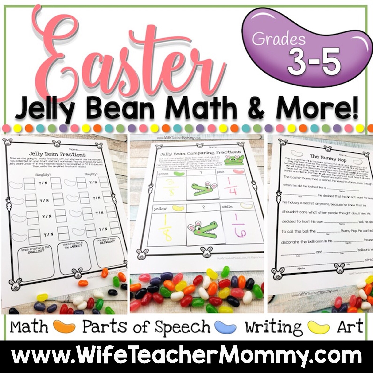 Easter Jelly Bean Math & More for 3rd, 4th, and 5th Grade - Etsy