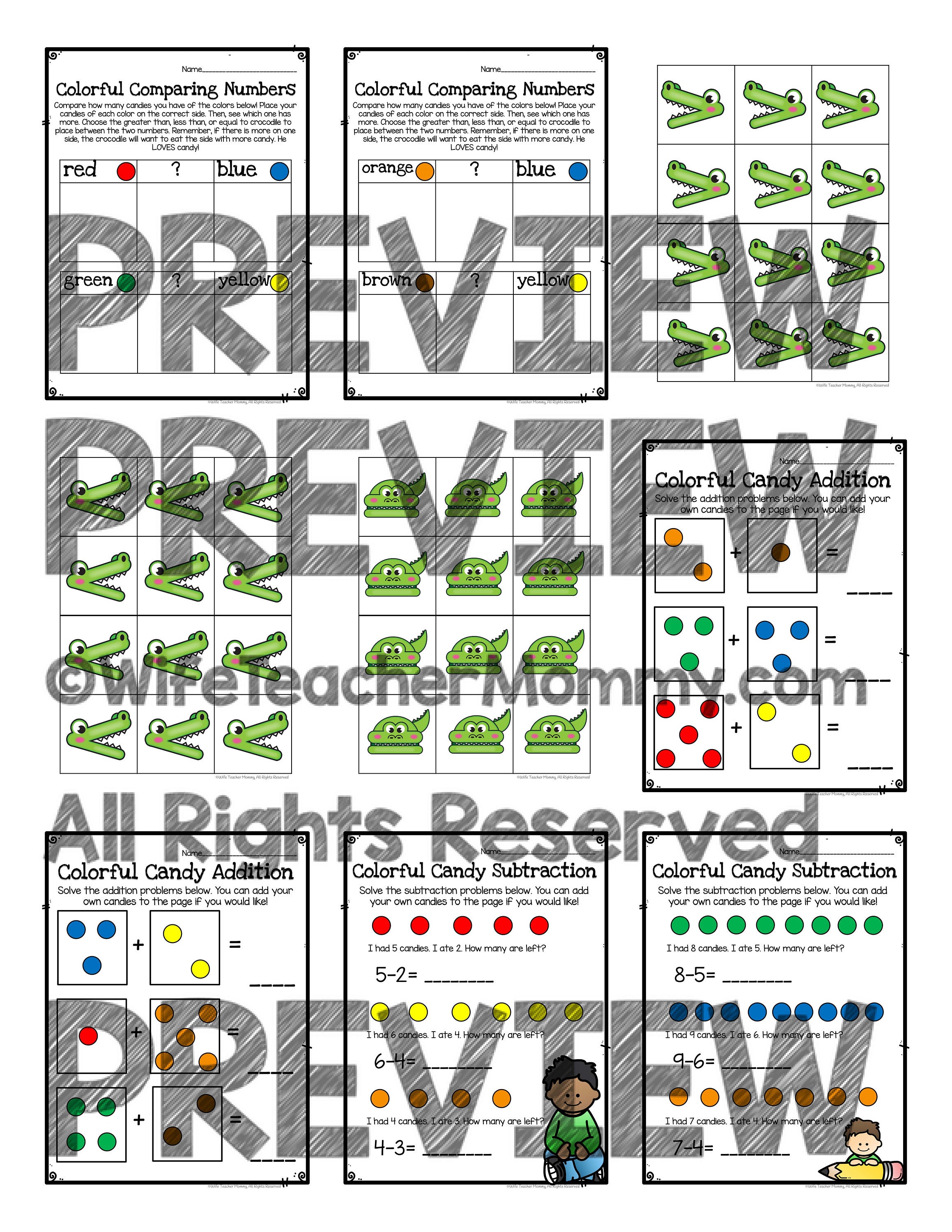 Colorful Candy Math & More Activities for Kindergarten and Pre-k - Etsy