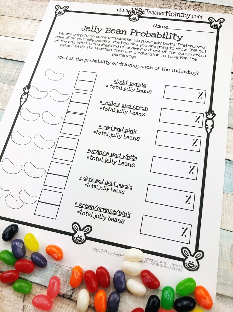 Easter Jelly Bean Math & More for 3rd, 4th, and 5th Grade - Etsy