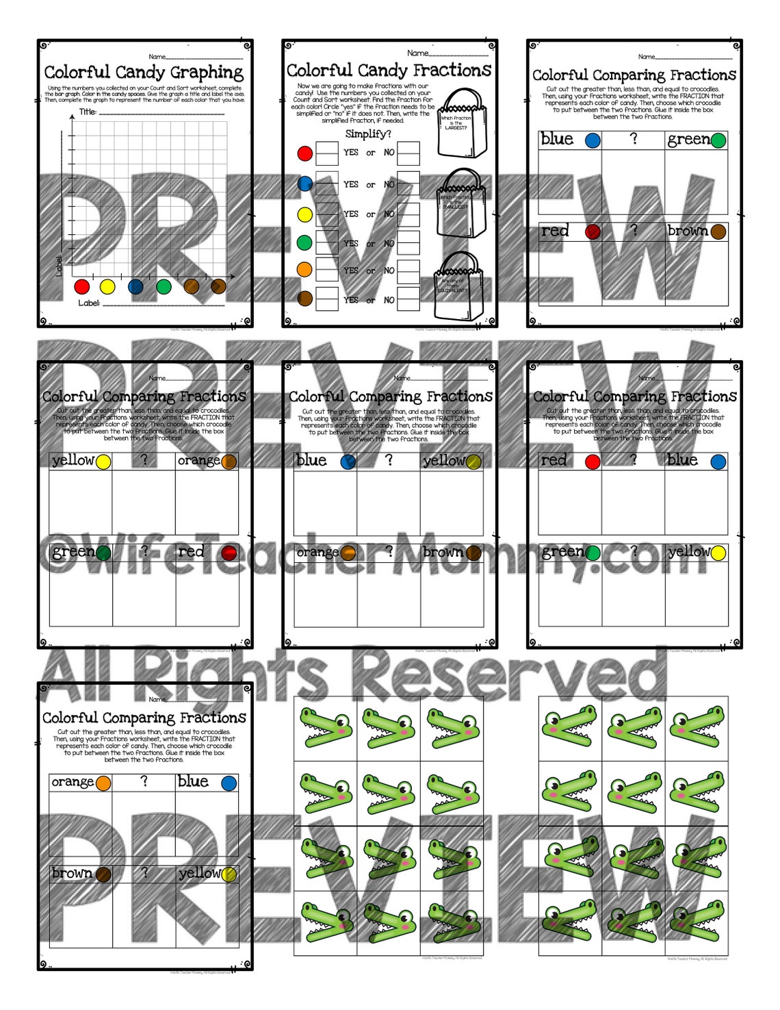 Colorful Candy Math & More Activities for 3rd 4th and 5th - Etsy