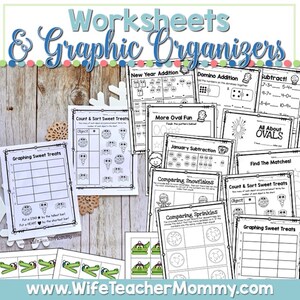 January Homeschool Lessons Kindergarten Math & Language Arts Mini ...