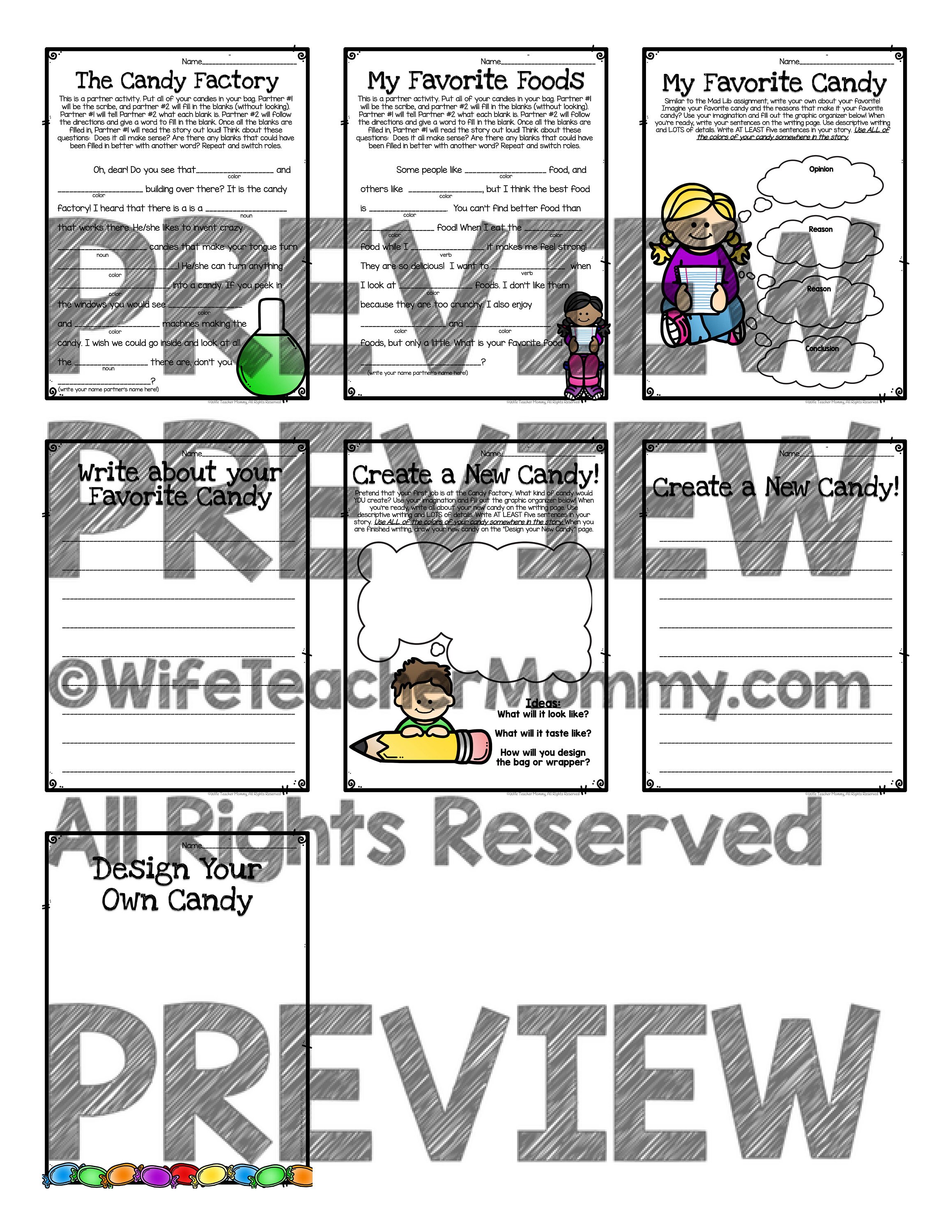 Colorful Candy Math & More Activities for 1st and 2nd Grades - Etsy