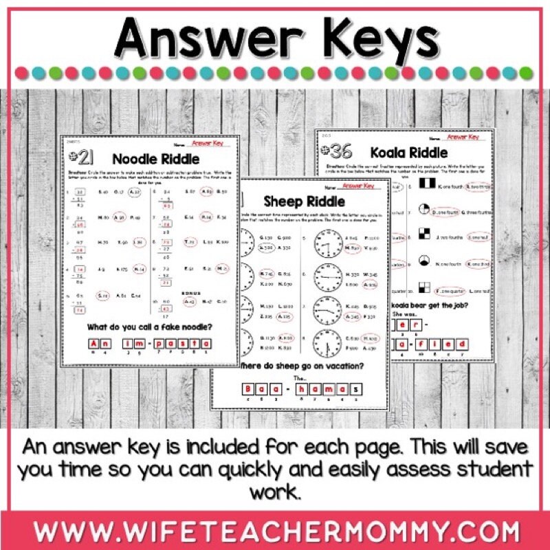 36 Weeks of Math Riddles for 2nd Grade - Etsy