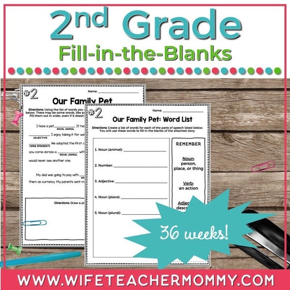 36 Weeks of Fill-in-the-blank Practice for 2nd Grade | Etsy