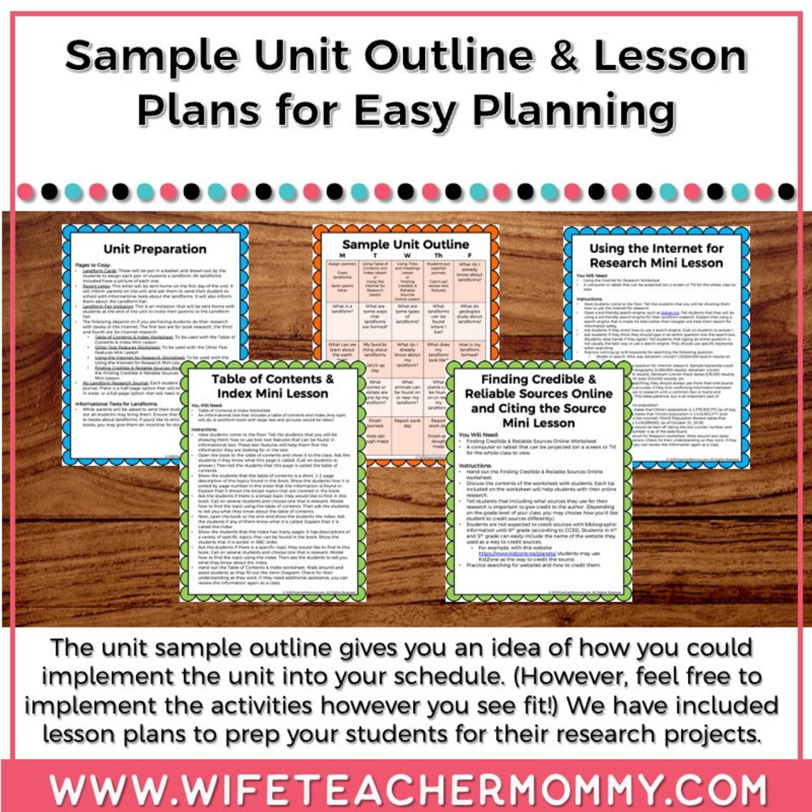 Lower and Upper Grades Landforms Research Unit print Version - Etsy